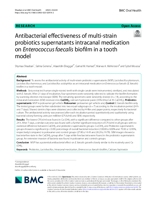 (PDF) Antibacterial effectiveness of multi-strain probiotics supernatants intracanal medication ...