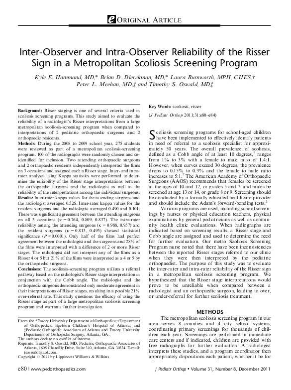 (PDF) Interobserver and intraobserver reliability of the proposed ...