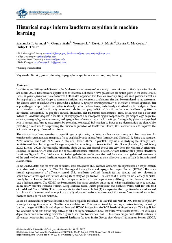 (PDF) Historical maps inform landform cognition in machine learning