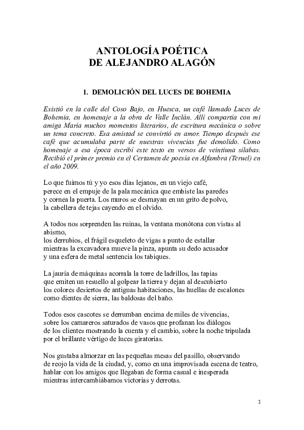 (DOC) ANTOLOGÍA POÉTICA DE ALEJANDRO ALAGÓN