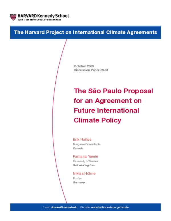 (PDF) The São Paulo Proposal for an Agreement on Future International ...