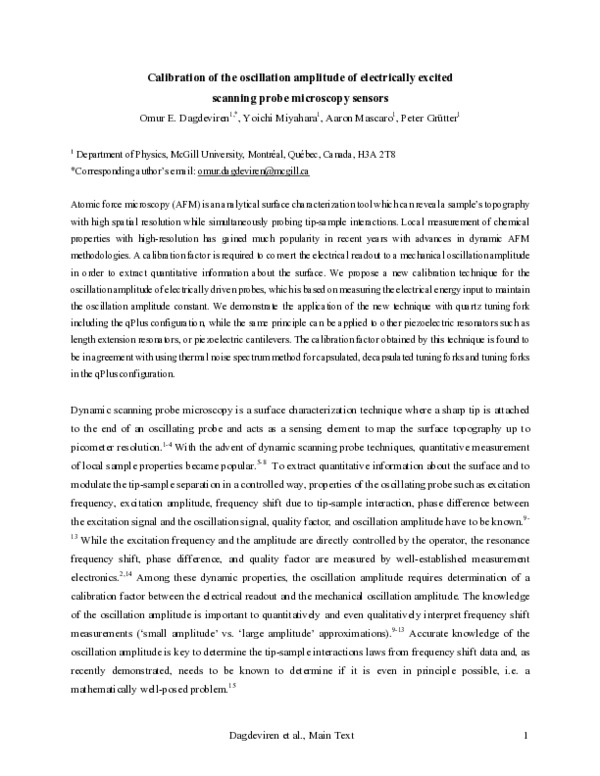 (PDF) Calibration of the oscillation amplitude of electrically excited ...