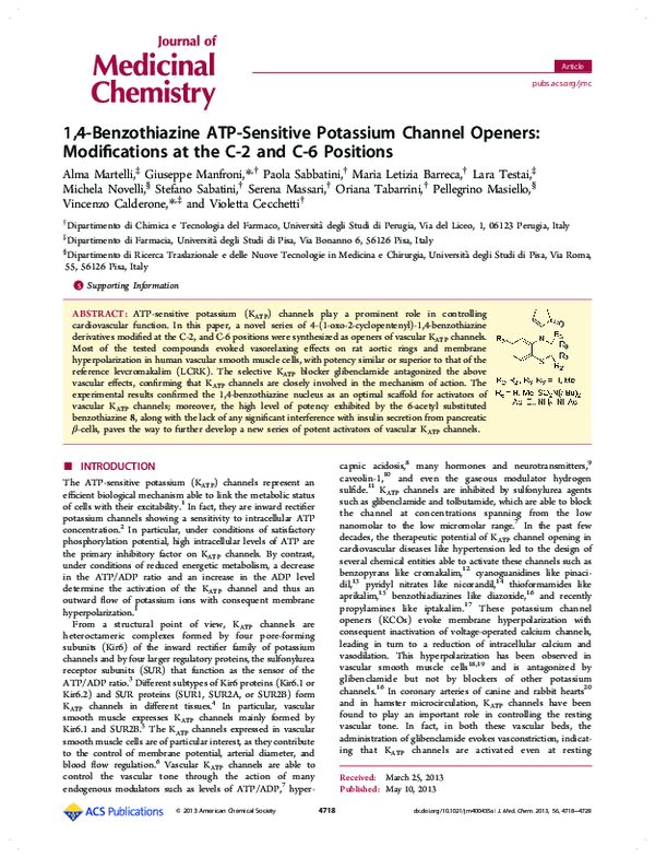 (PDF) 1,4-Benzothiazine ATP-Sensitive Potassium Channel Openers ...