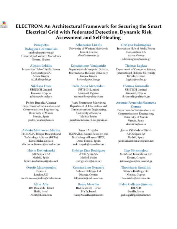 (PDF) ELECTRON: An Architectural Framework for Securing the Smart ...