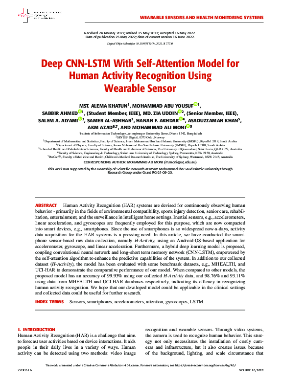 Pdf Deep Cnn Lstm With Self Attention Model For Human Activity Recognition Using Wearable Sensor