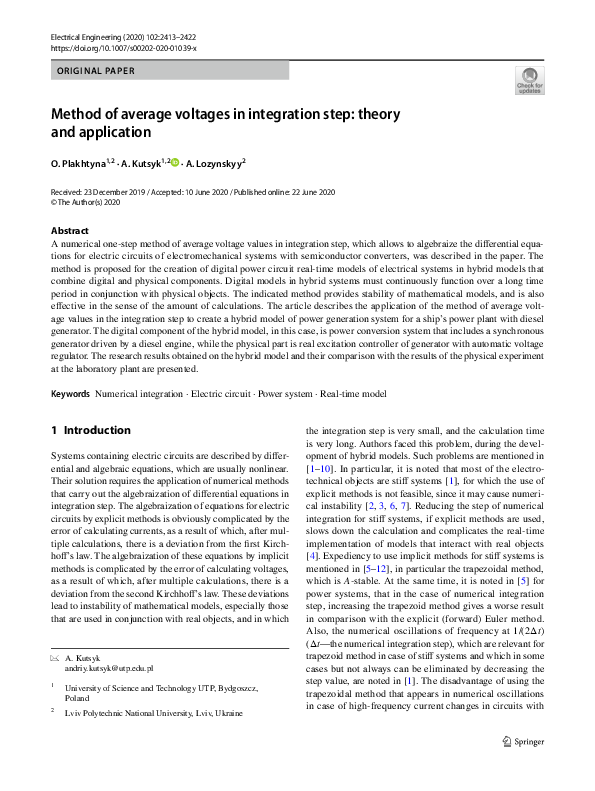 (PDF) Method of average voltages in integration step: theory and ...