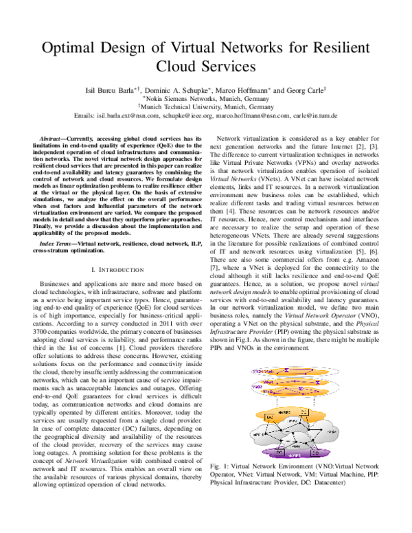 (PDF) Designing Resilient Virtual Networks for Cloud