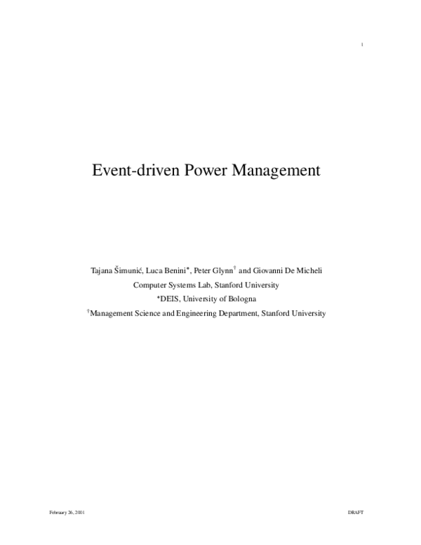 (PDF) Event-driven power management | Giovanni De Micheli - Academia.edu
