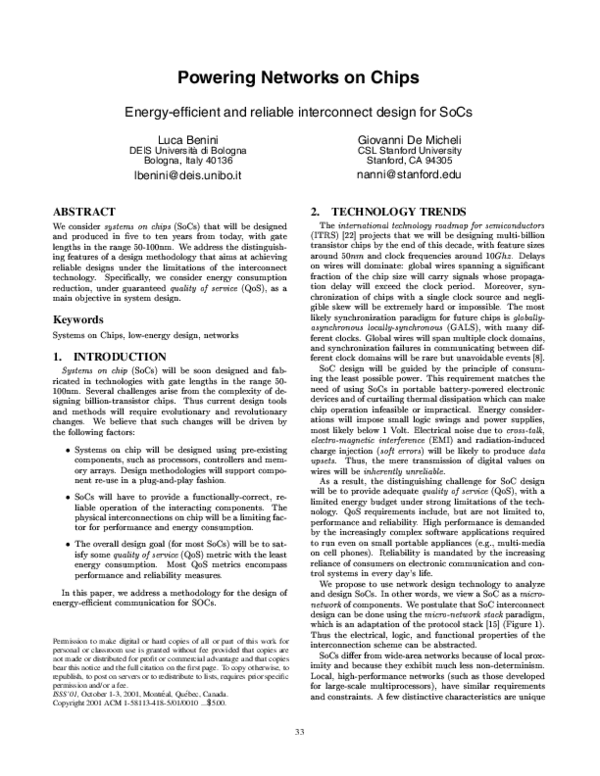 (PDF) Powering networks on chips