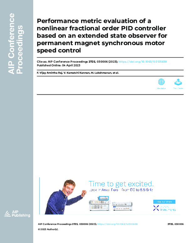Pdf Performance Metric Evaluation Of A Nonlinear Fractional Order Pid