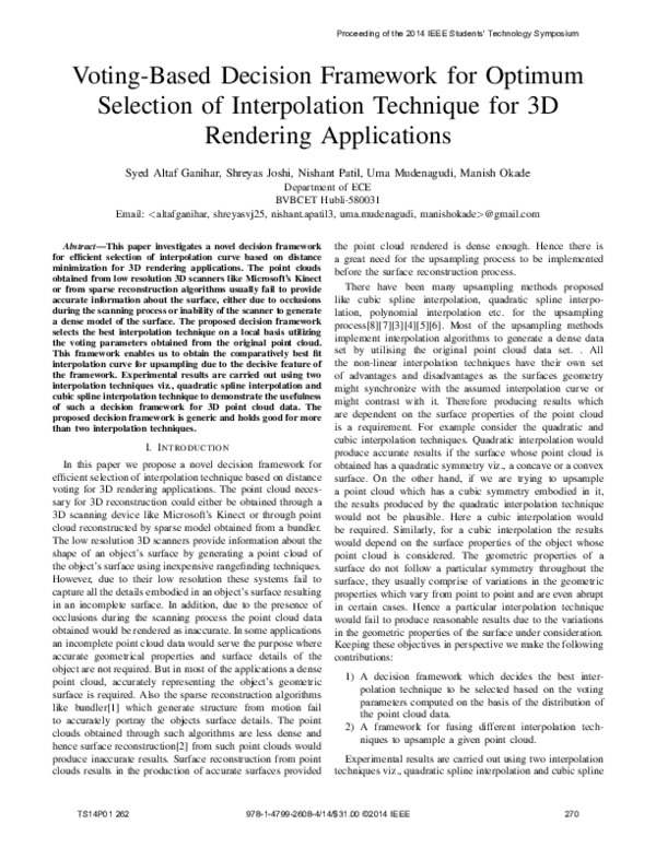 (PDF) Voting Framework for 3D Rendering Interpolation
