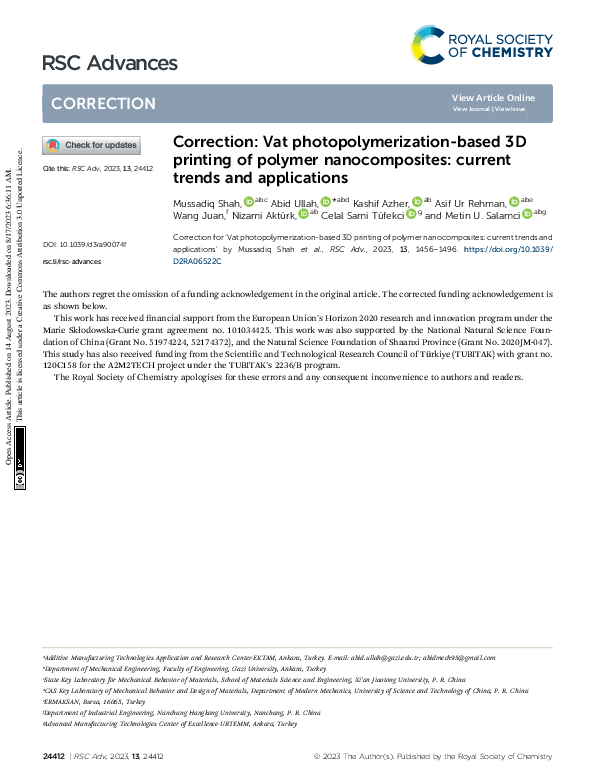 (PDF) Correction: Vat photopolymerization-based 3D printing of polymer ...
