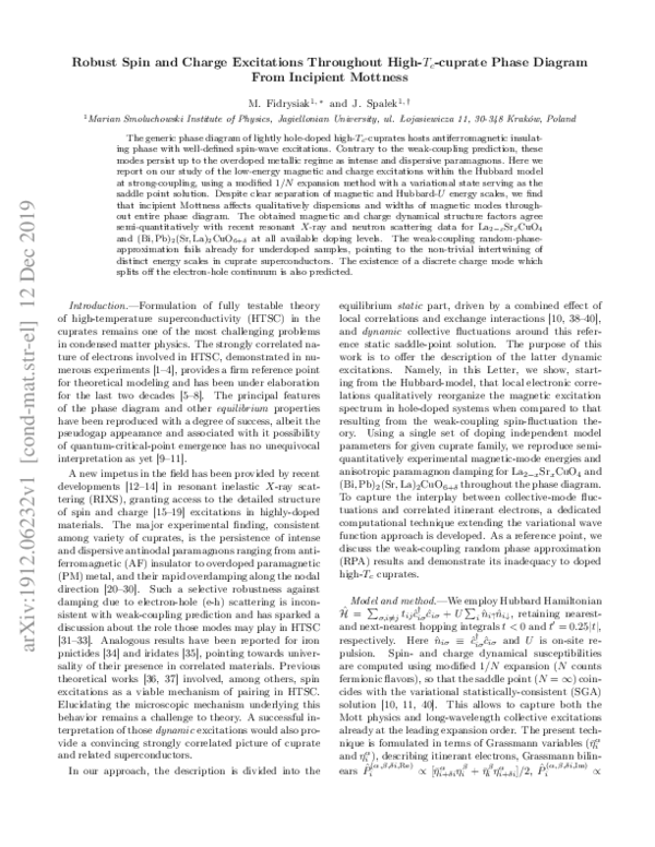 (PDF) Robust spin and charge excitations throughout the high- Tc ...