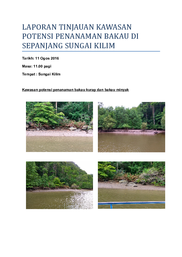(DOC) LAPORAN TINJAUAN KAWASAN POTENSI PENANAMAN BAKAU DI SEPANJANG ...