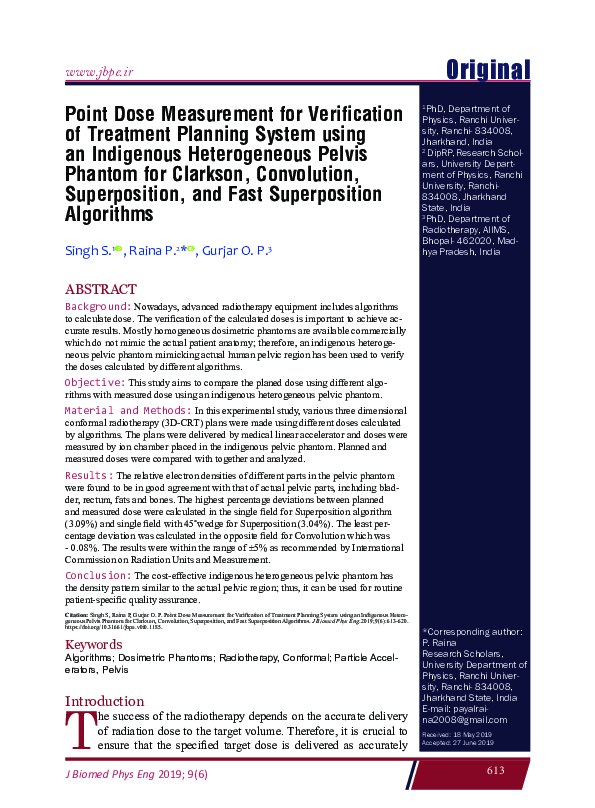 (PDF) Development of pelvis phantom for verification of treatment planning system using ...