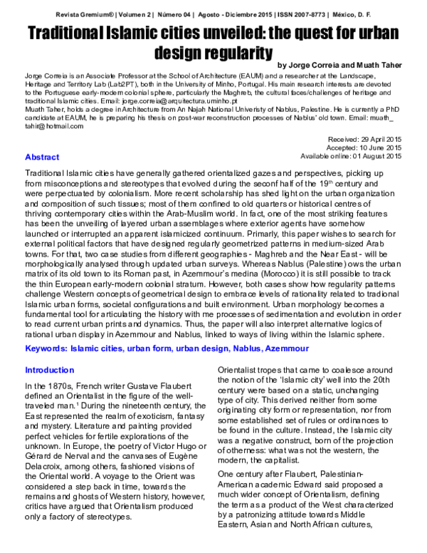 (PDF) Traditional Islamic cities unveiled: the quest for urban design ...