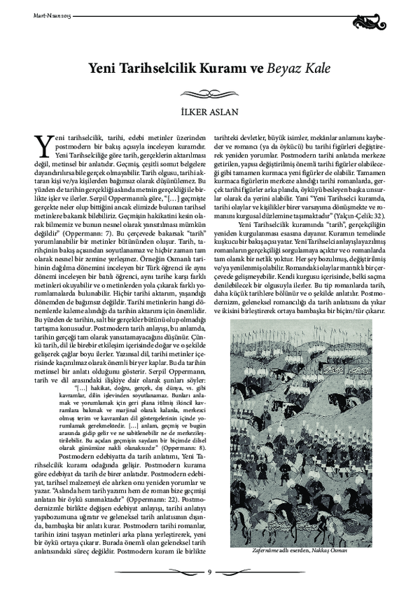 (PDF) Yeni Tarihselcilik Kuramı ve Beyaz Kale