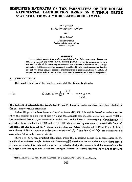 (PDF) Simplified estimates of the parameters of the double exponential ...