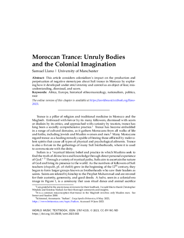 (PDF) Moroccan Trance: Unruly Bodies and the Colonial Imagination ...