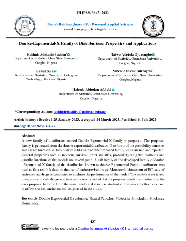 (PDF) Double-Exponential-X Family of Distributions: Properties and ...