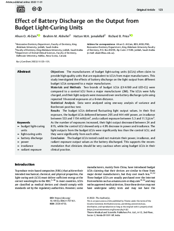 (PDF) Effect of Battery Discharge on the Output from Budget Light ...