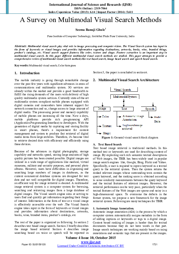 (PDF) A Survey on Multimodal Visual Search Methods