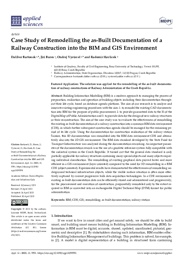 (PDF) Case Study of Remodelling the As-Built Documentation of a Railway ...