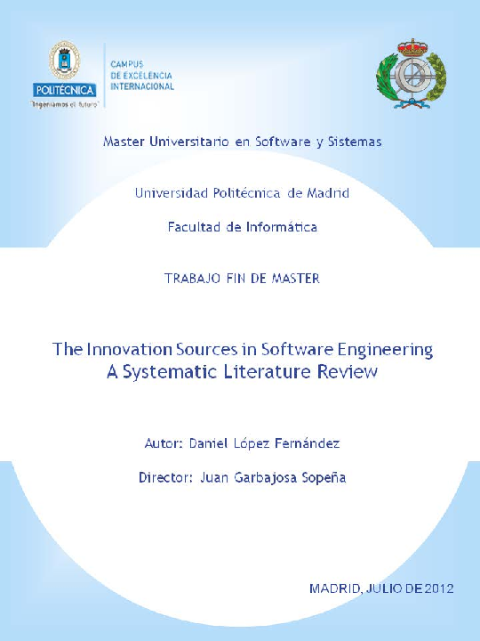 Pdf Innovation Sources In Software Engineering A Systematic Literature Review
