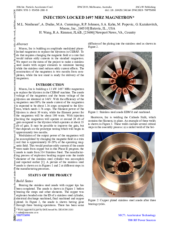 (PDF) Injection Locked 1497 MHz Magnetron