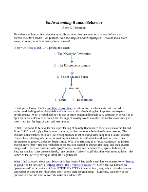 (PDF) Understanding Human Behavior