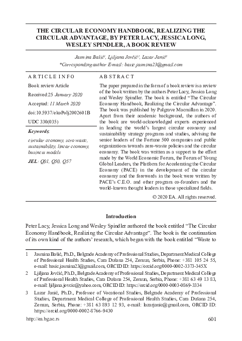 (PDF) Peter Lacy, Jessica Long, Wesley Spindler: The circular economy ...