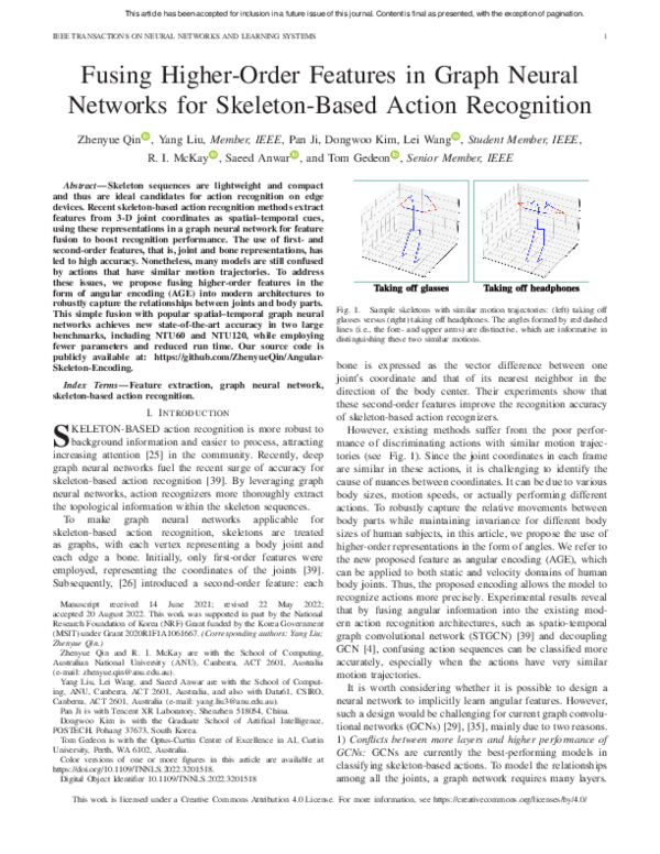 (PDF) Fusing Higher-Order Features in Graph Neural Networks for Skeleton-Based Action Recognition