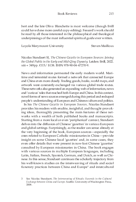 (PDF) Book Review of Nicolas Standaert, The Chinese Gazette in European ...