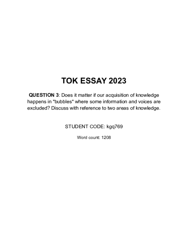 (PDF) TOK ESSAY FINAL