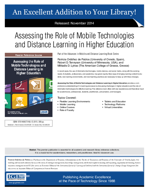 (PDF) Assessing the Role of Mobile Technologies and Distance Learning ...