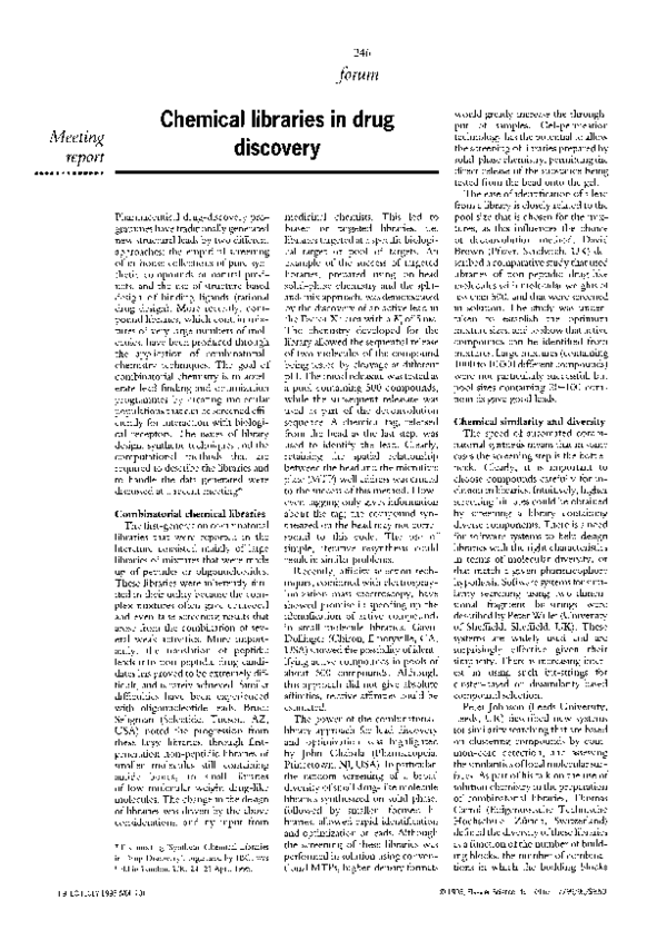 (PDF) Chemical libraries in drug discovery