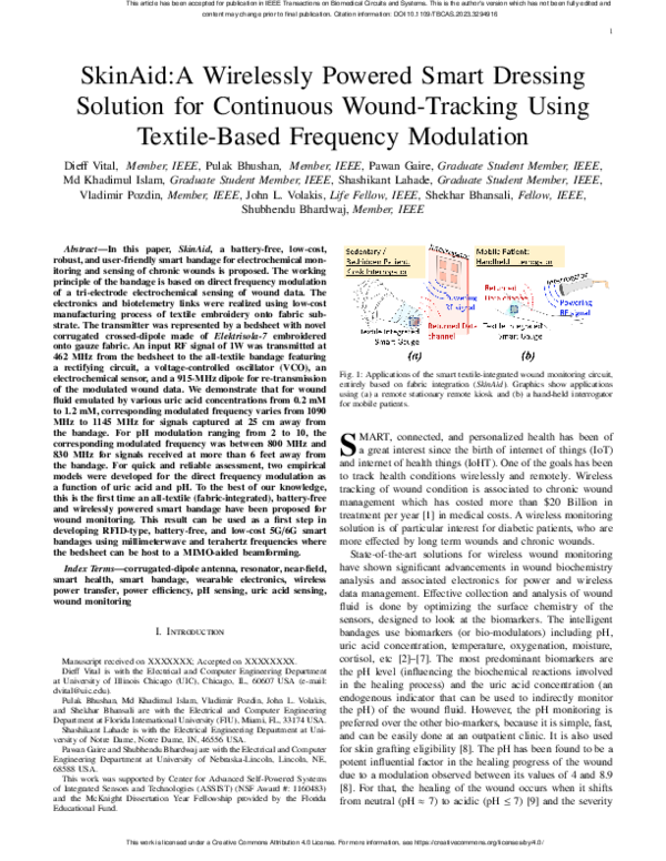 (PDF) SkinAid:A Wirelessly Powered Smart Dressing Solution for ...
