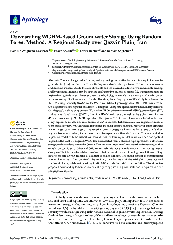 (PDF) Downscaling WGHM-Based Groundwater Storage Using Random Forest ...