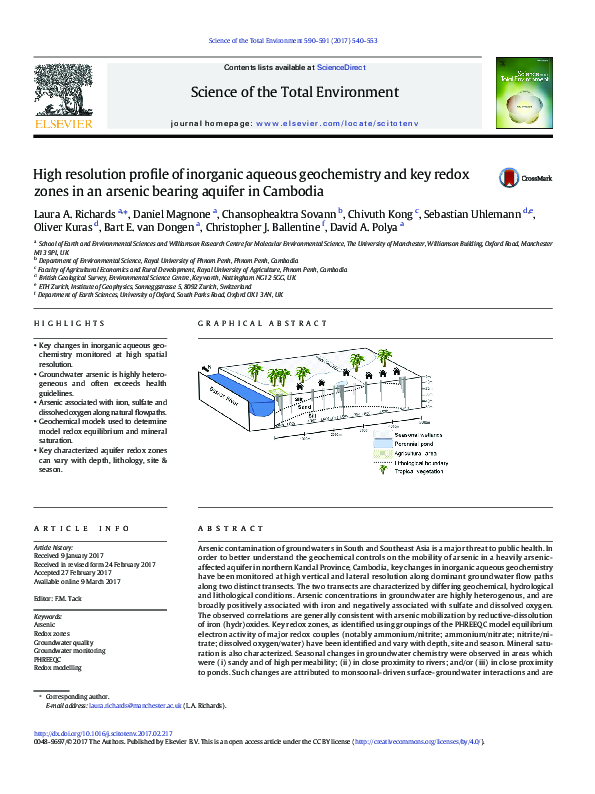 (PDF) High resolution profile of inorganic aqueous geochemistry and key ...