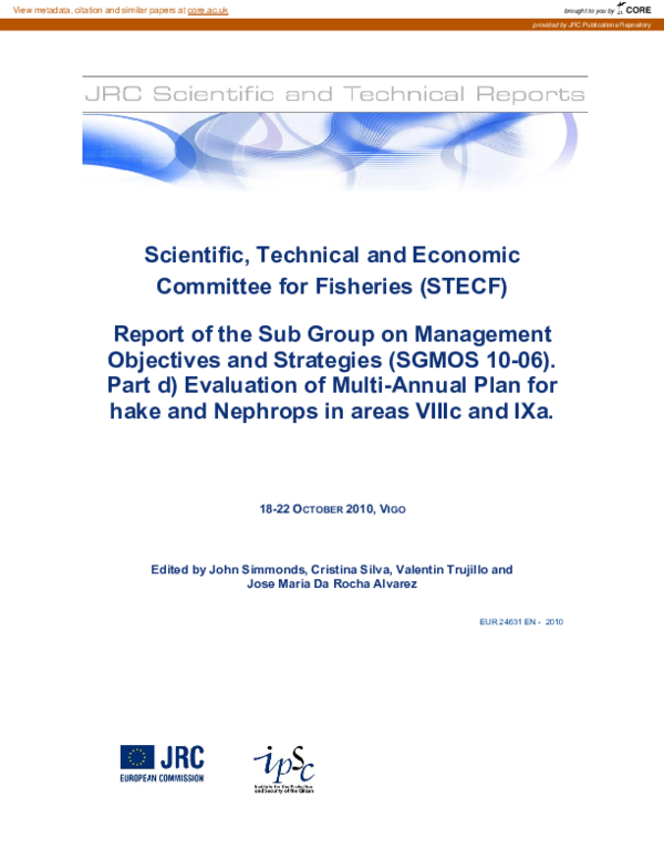 (PDF) Scientific, Technical and Economic Committee for Fisheries (STECF ...