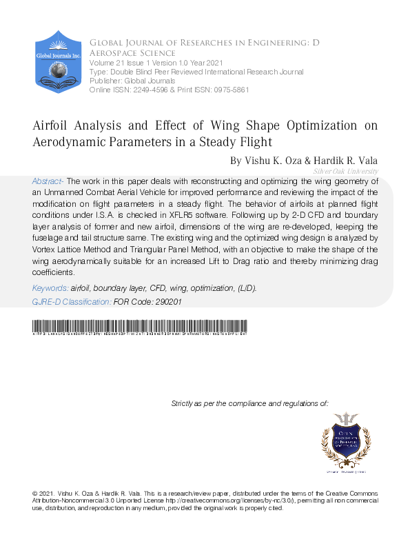 (PDF) Airfoil Analysis and Effect of Wing Shape Optimization on Aerodynamic Parameters in a ...