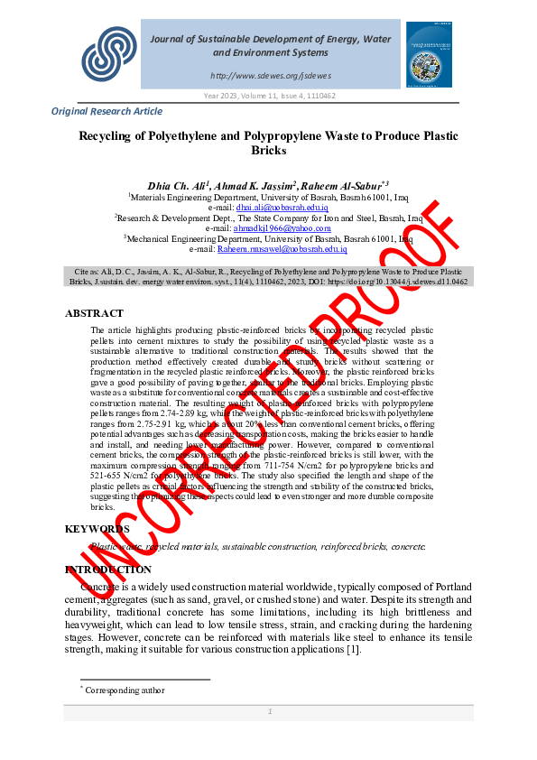 (PDF) Recycling of Polyethylene and Polypropylene Waste to Produce ...