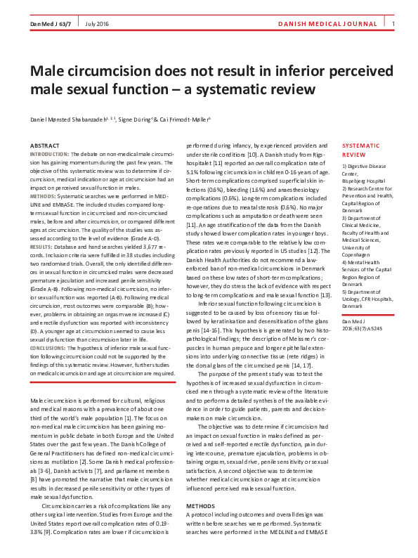 (PDF) Male circumcision does not result in inferior perceived male ...