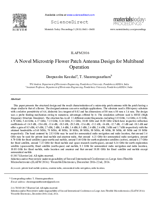 (PDF) A Novel Microstrip Flower Patch Antenna Design for Multiband Operation