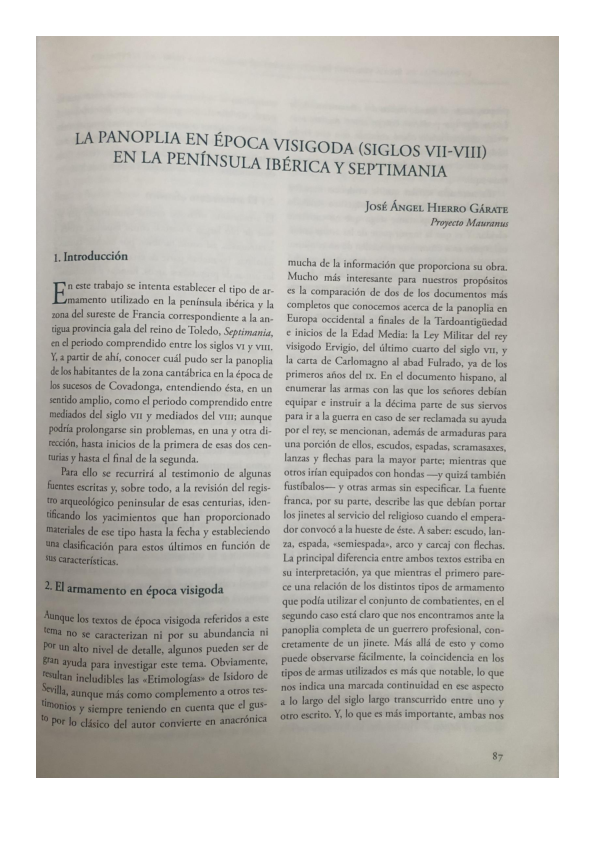 (PDF) La panoplia en época visigoda (siglos VII-VIII) en la península ...