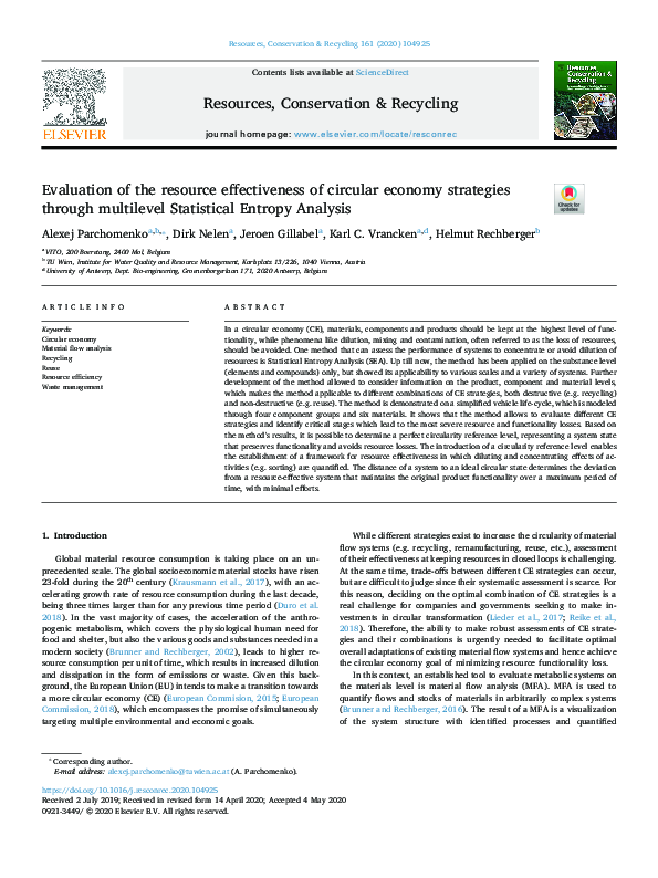 (PDF) Evaluation of the resource effectiveness of circular economy strategies through multilevel ...