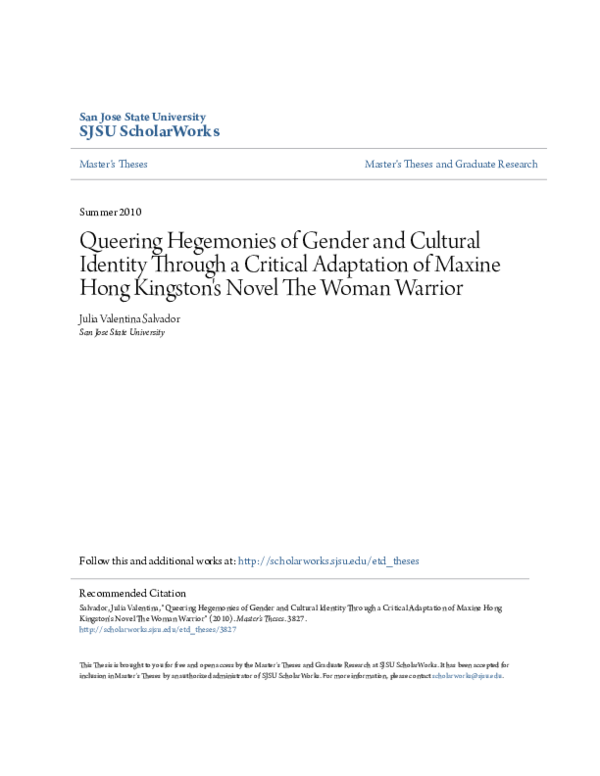 (PDF) Queering Hegemonies of Gender and Cultural Identity Through a ...