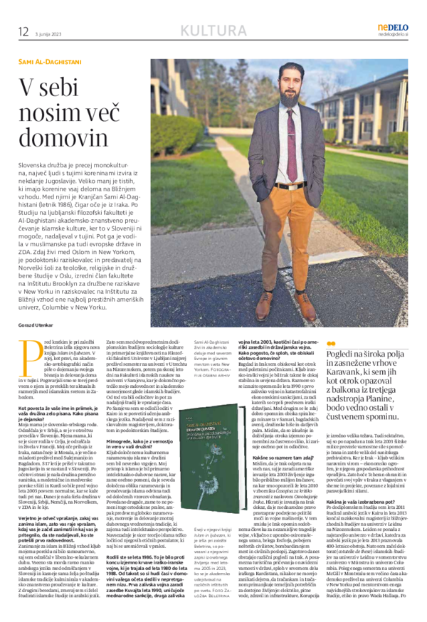 (PDF) Sami Al-Daghistani “V sebi nosim več domovin” (interview)
