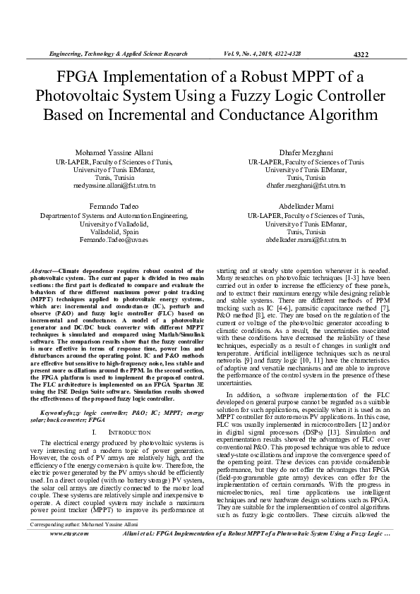 (PDF) FPGA Implementation of a Robust MPPT of a Photovoltaic System ...