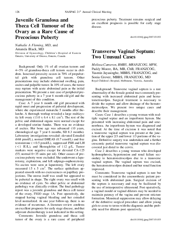 (PDF) Transverse Vaginal Septum: Two Unusual Cases | Sonia grover ...